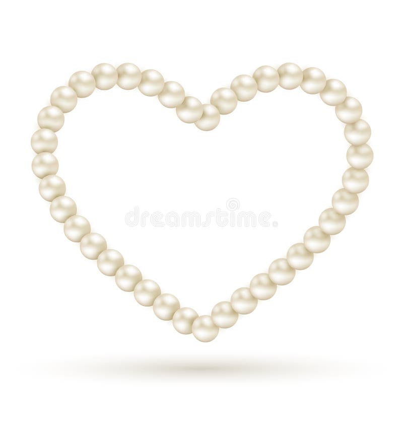 Pearl Heart Vector Illustration Background Stock Vector - Illustration ...