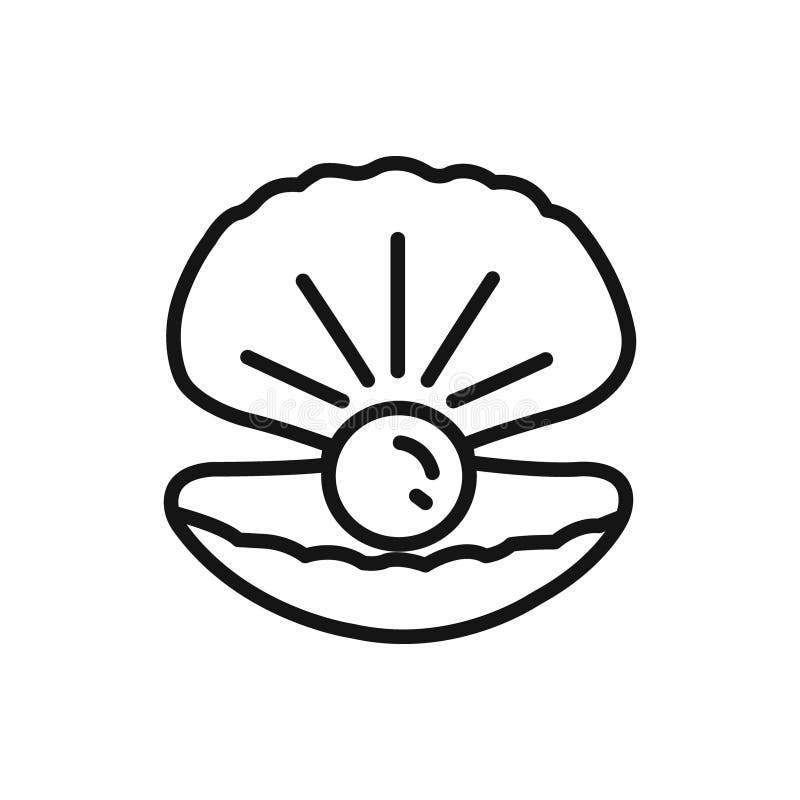 Pearl Icon Linear Vector Graphics Sign Stock Vector - Illustration of ...