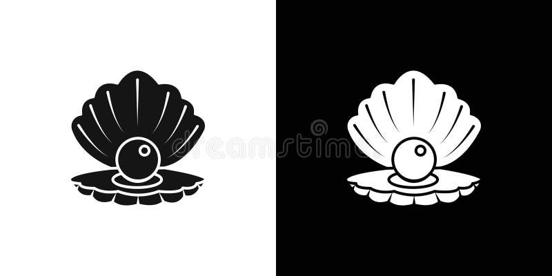 Pearl Icon Flat Vector Set Outline Stock Vector - Illustration of ...