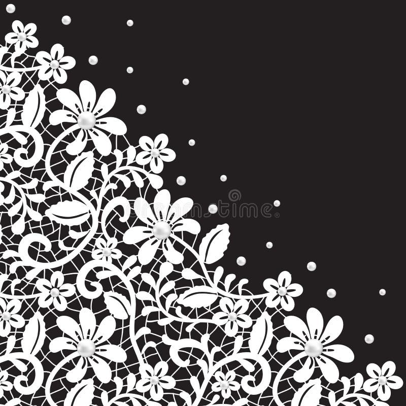 Pearl and lace border stock vector. Illustration of jewel - 33425828