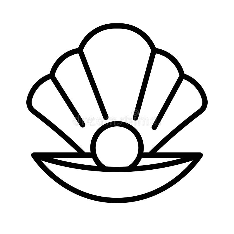 Pearl Linear Logo Mark in Black and White Stock Vector - Illustration ...