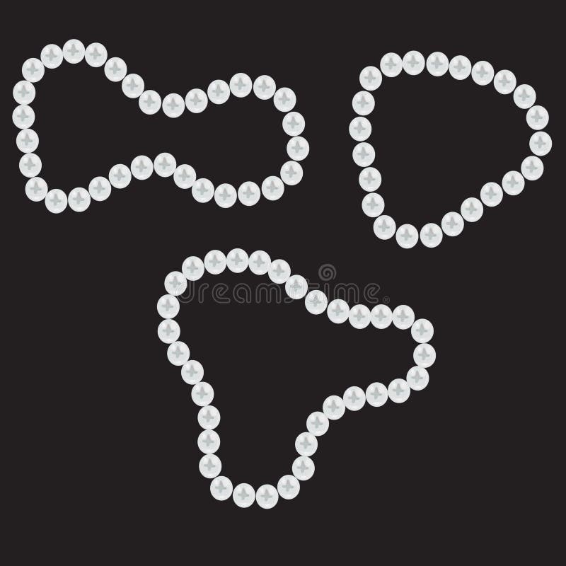 Pearl Necklace on a Black Background. Seamless Pattern Stock Vector ...