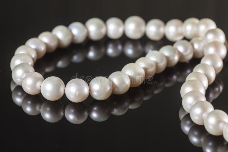 Pearl Necklace on a Dark Background Stock Photo - Image of jewelry ...