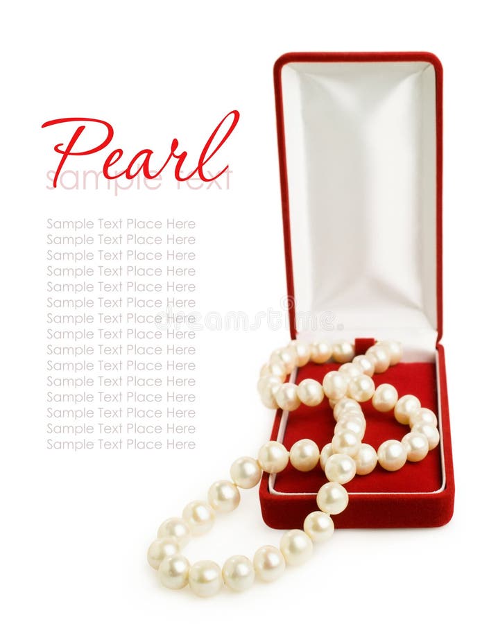 Pearl necklace in gift box stock image. Image of pearl - 36255239