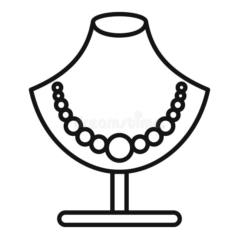 Pearl Necklace Icon, Outline Style Stock Illustration - Illustration of ...