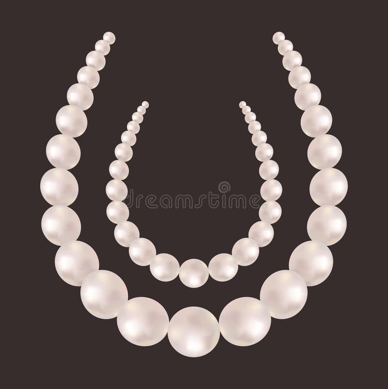 Pearl Necklace. Precious White Pearl Beads Stock Vector - Illustration ...