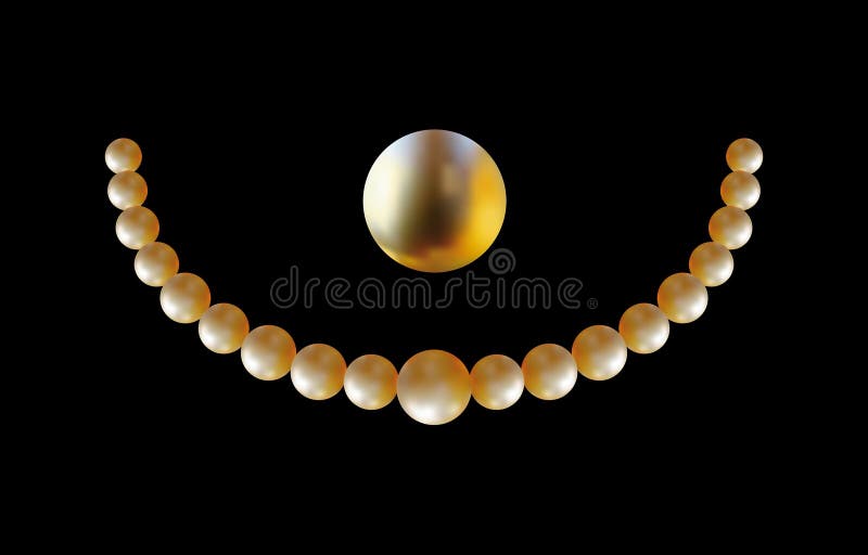 Pearl Necklace. Precious White Pearl Beads Stock Vector - Illustration ...