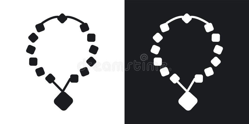 Pearl Necklace Thin Line Vector Icon Set Stock Illustration ...