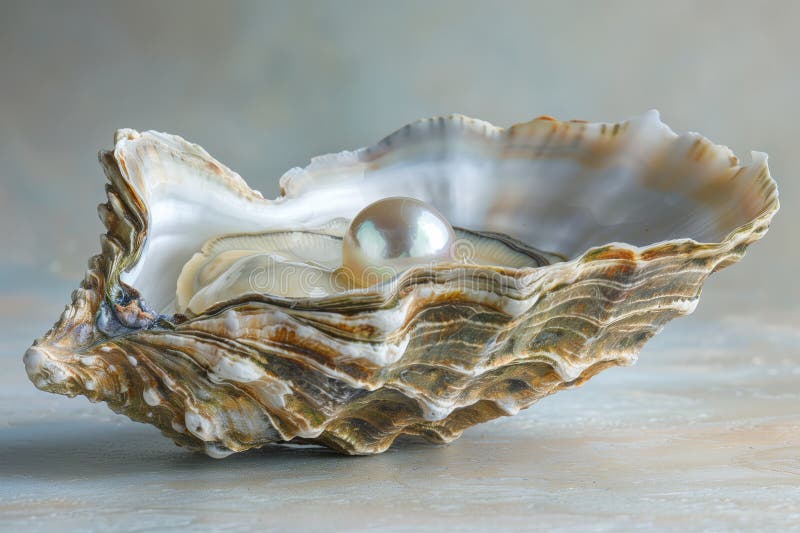 Pearl Open Oyster Shell Lying Table Stock Photos - Free & Royalty-Free ...