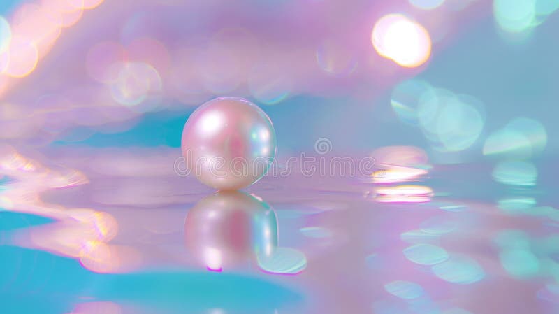 A Pearl on a Reflective Pastel Surface, Enhanced by Soft Pastel Colors ...