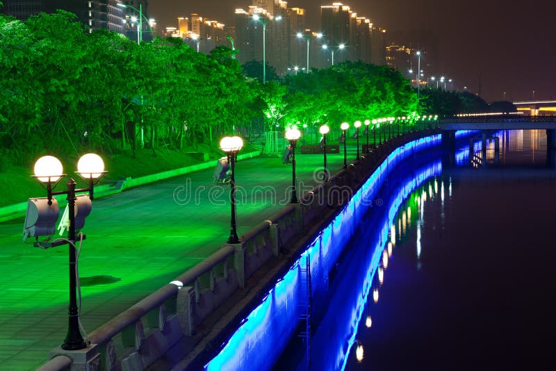Pearl River bank stock photo. Image of lights, china - 24243338