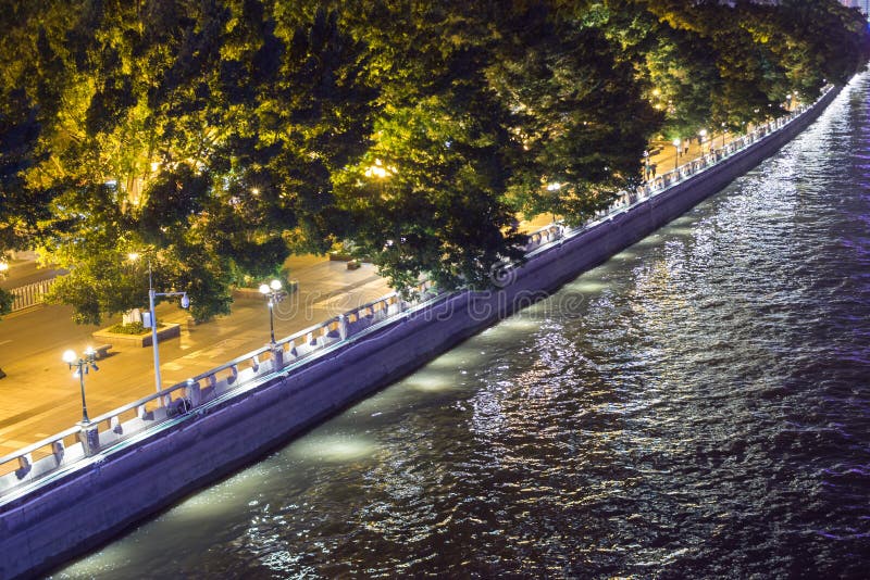Pearl river bank stock image. Image of night, bridge - 48541423