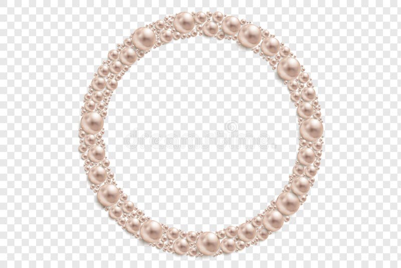 Pearl Round Frame. Vector Mockup Stock Vector - Illustration of circle ...