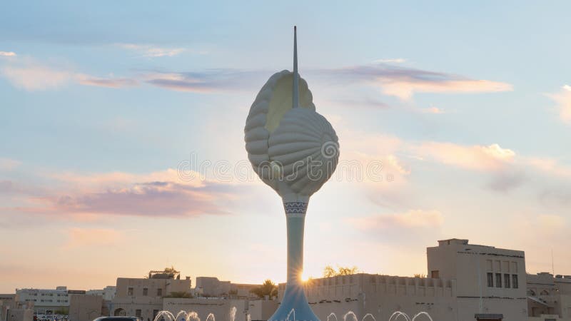 Pearl Roundabout at Wakra Public Beach Stock Photo - Image of history ...