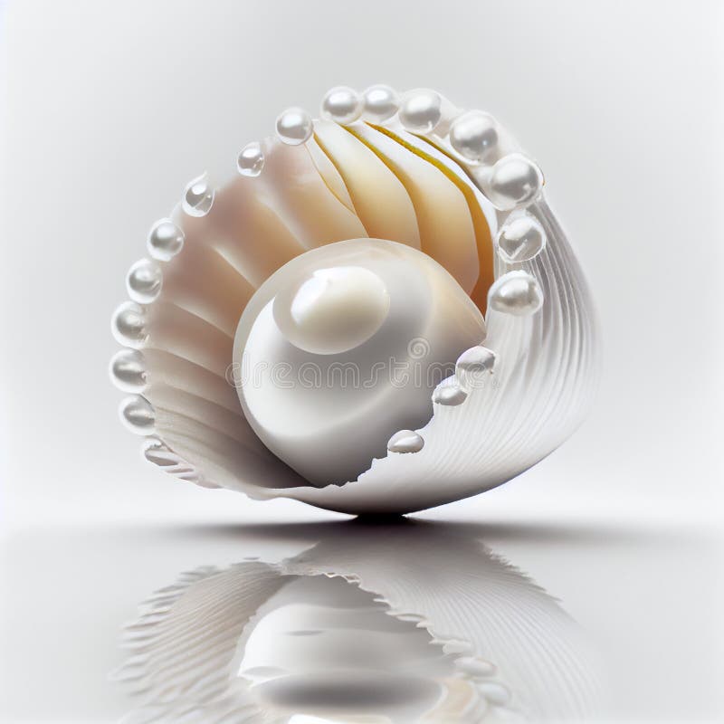 Pearl in the shell. stock photo. Image of wealth, white - 269269714