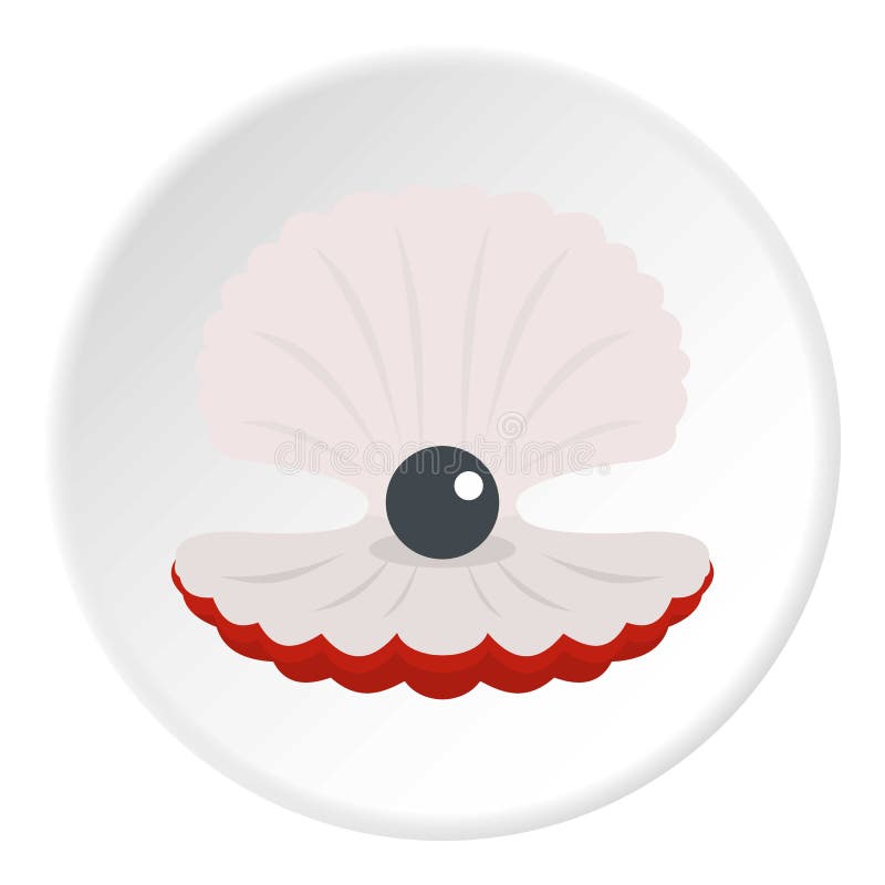 Pearl in a Shell Icon Circle Stock Vector - Illustration of pink ...