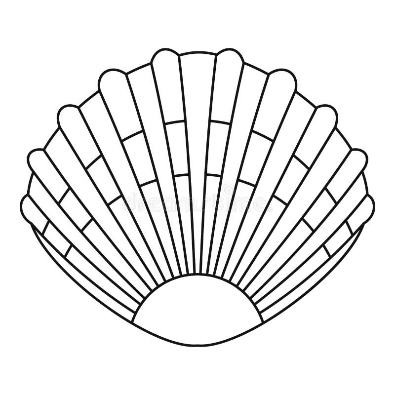 Pearl Shell Icon, Outline Style Stock Illustration - Illustration of ...