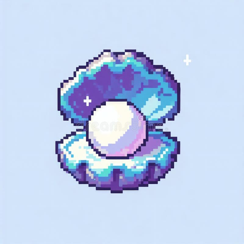 Pearl Shell Vector Design, Pixel Art Stock Illustration - Illustration ...