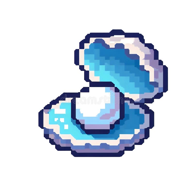 Pearl Shell Vector Design, Pixel Art Stock Illustration - Illustration ...