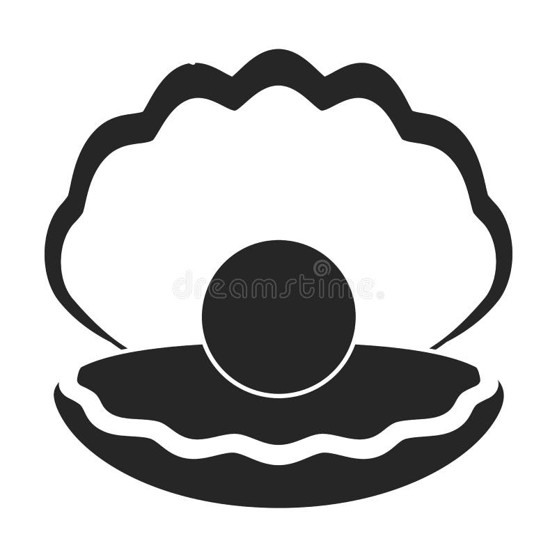 Pearl Shell Vector Outline Icon. Vector Illustration Pearl Shell on ...