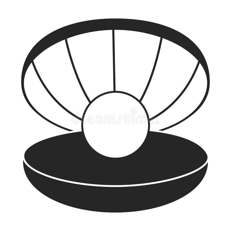 Pearl Shell Vector Icon.Black Vector Icon Isolated on White Background ...