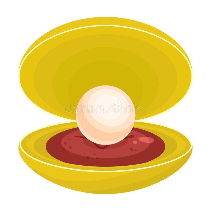 Pearl Shell Vector Icon.Cartoon Vector Icon Isolated On White ...