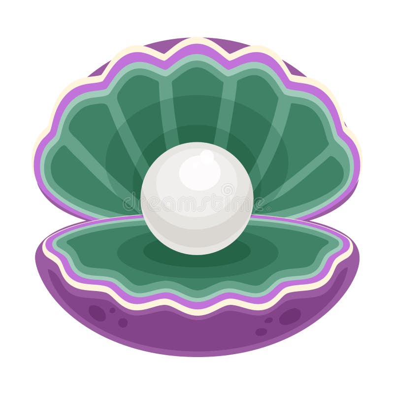Pearl Shell Vector Icon.Cartoon Vector Icon Isolated on White ...
