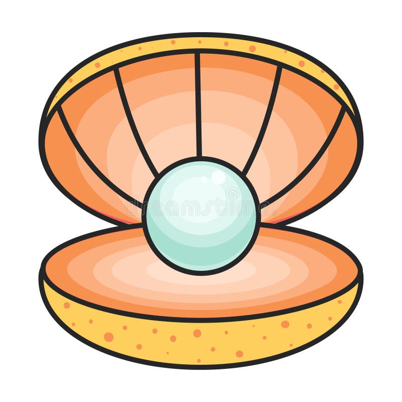 Pearl Shell Vector Icon.Cartoon Vector Icon Isolated on White ...