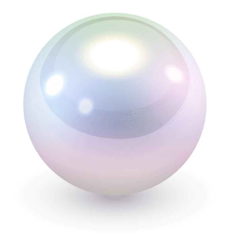 Pearl, Sphere with Iridescent Colors 3D Illuminated Ball Stock ...