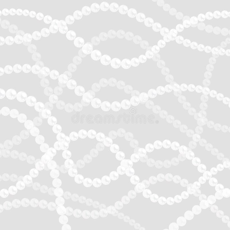 Pearl Strings Background. Curved Wavy Strings of Pearls. Stock Vector ...