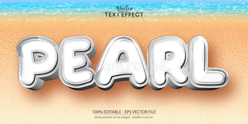 Pearl Text Effect, Editable Water Text Style Stock Vector ...