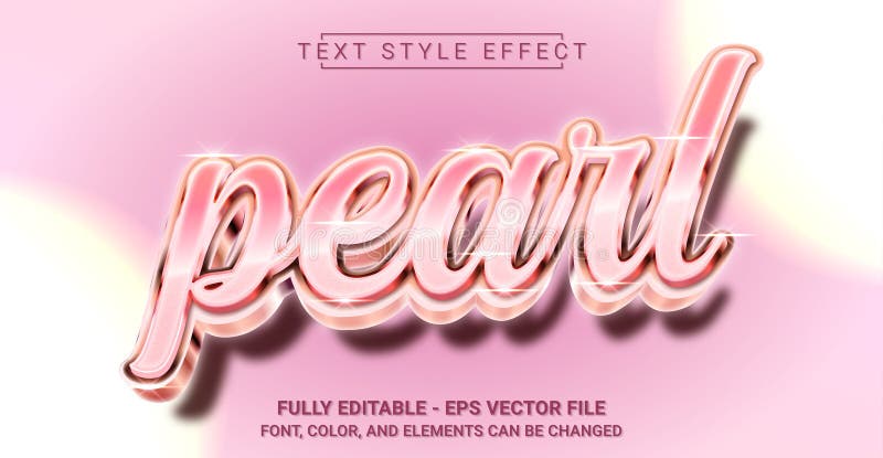 Pearl Text Style Effect. Editable Graphic Text Template Stock Vector ...