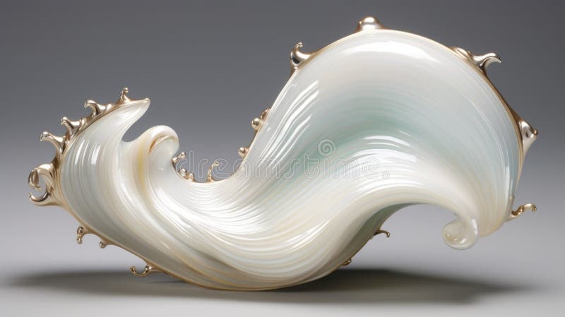 With Pearl Wave on White, Abstract Illustration Stock Illustration ...