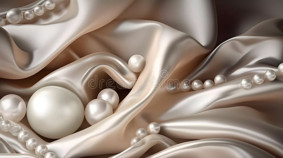 Pearlescent Opulence, Mesmerizing Silk and Foil Harmony Stock Illustration - Illustration of ...