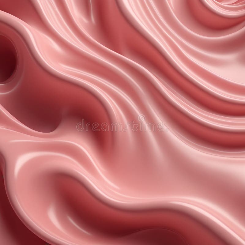 Pearlescent Waves Abstract Pink Liquid Flow 3D Render Stock ...