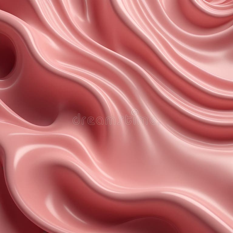 Pearlescent Waves Abstract Pink Liquid Flow 3D Render Stock ...