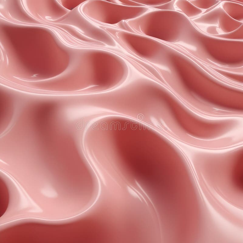 Pearlescent Waves Abstract Pink Liquid Flow 3D Render Stock ...