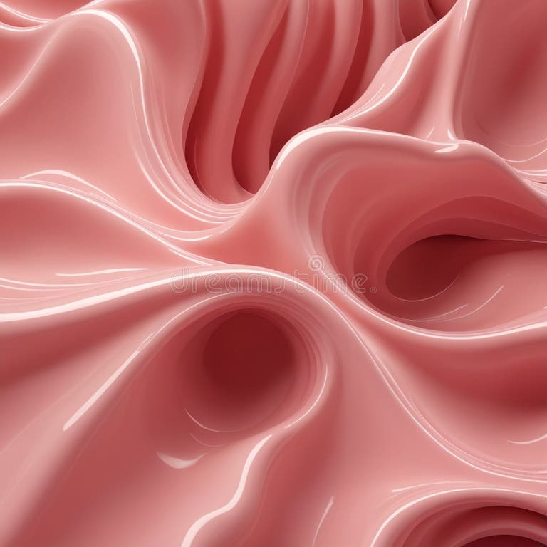 Pearlescent Waves Abstract Pink Liquid Flow 3D Render Stock ...