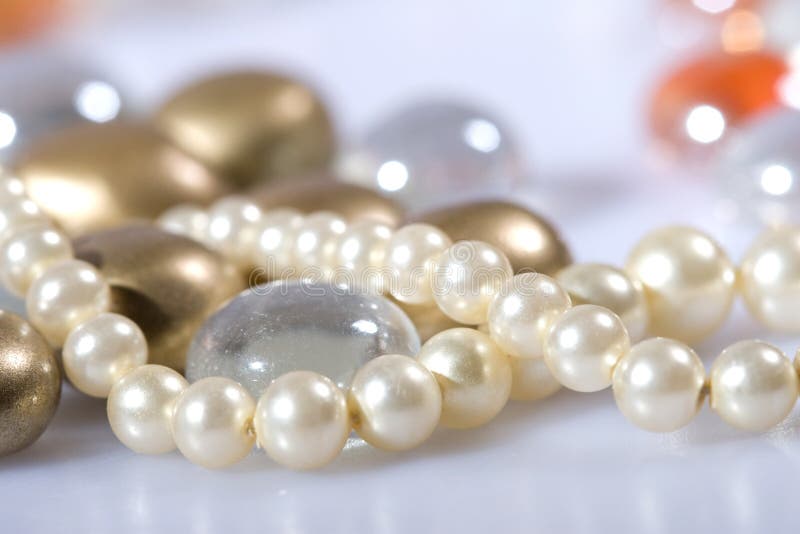 Pearls and Beads stock photo. Image of white, pearl, orange - 5596398