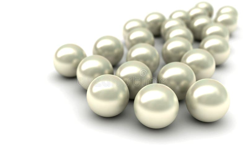 3d Render . Pearls with Different Colors Stock Illustration ...