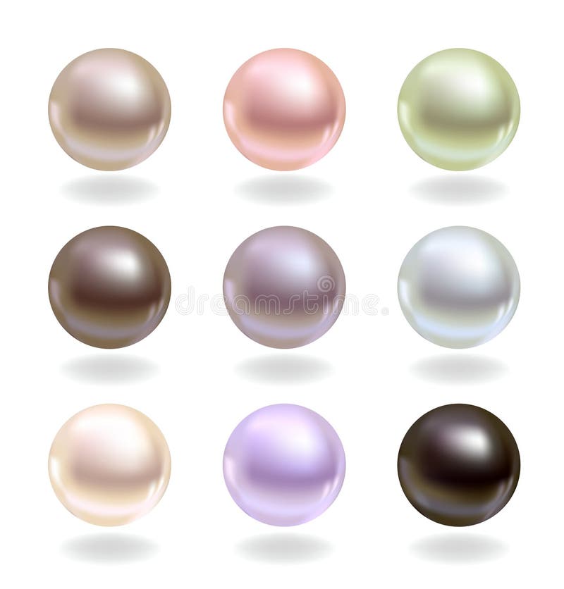 Pearls of different colors stock vector. Illustration of light - 24799845