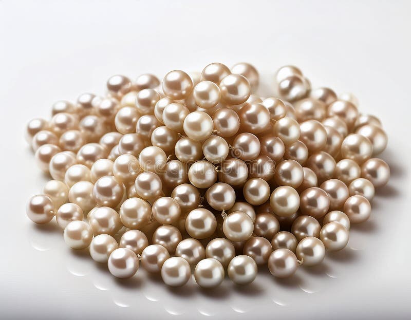 Pearls of Elegance a Timeless Display on a Blank Canvas Stock ...