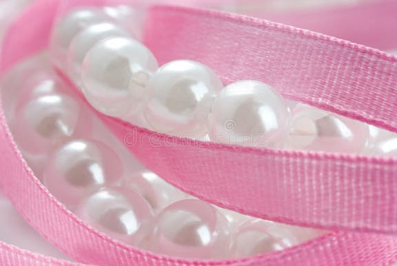 Pearls and ribbon stock photo. Image of coil, necklaces - 9988048
