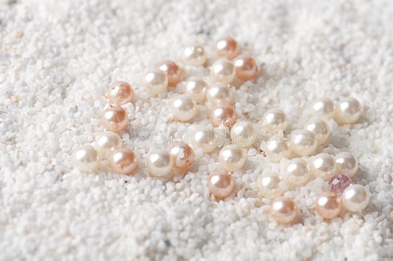 Pearls on the sand stock image. Image of vacation, pearl - 43425535