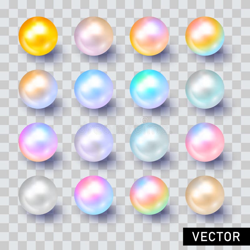 Pearls. Set is Three-dimensional Geometric Shape Isolated on ...