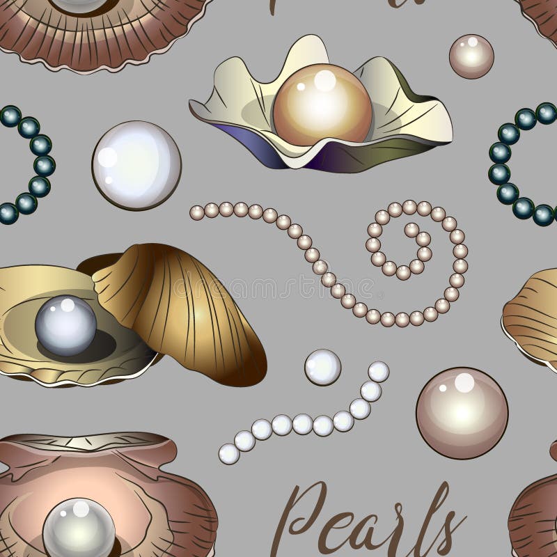 Pearls vector set pattern stock vector. Illustration of black - 85484226