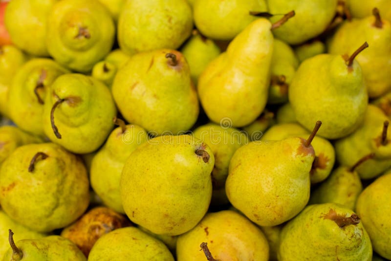 Pears in a Box on the Market. Stock Image - Image of ripe, yellow ...