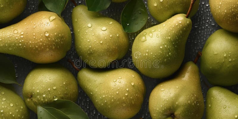 Pears on a Counter in the Supermarket. Banner Created with Ai ...