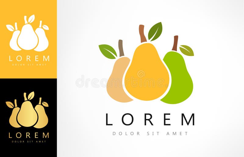 Pears logo vector stock vector. Illustration of fruit - 118466497