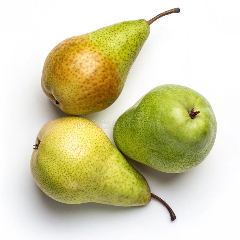 Pears Placed in Triangle on a White Background Stock Illustration ...